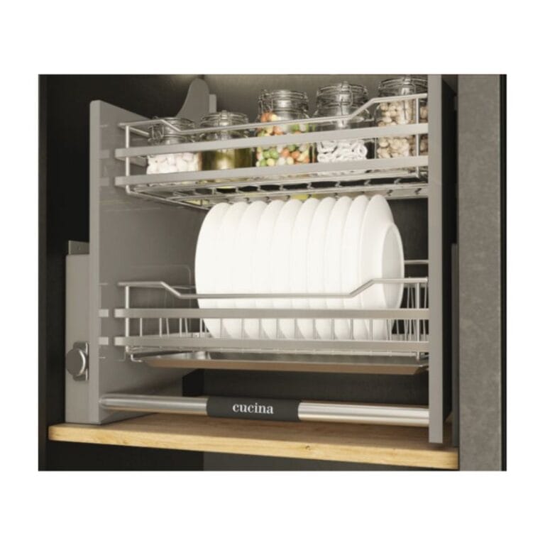 Bộ rổ bát đĩa Hafele Lento 504.76.009 600mm tiện lợi hiện đại