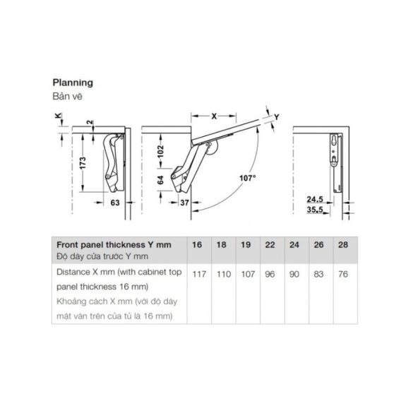 Tay nâng Hafele Free Space 1.11 F 493.05.914 | Häfele Việt Nam - Kênh ...